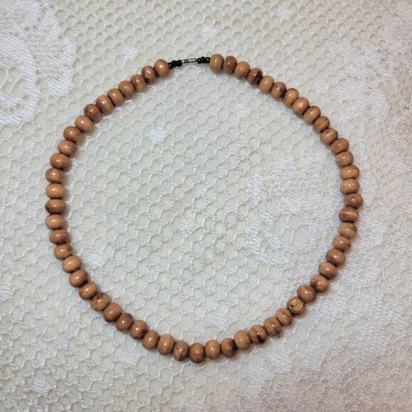 Jewelry | Natural Wood Beaded Brown Tan Midcentury 7s Edgy Urban ...